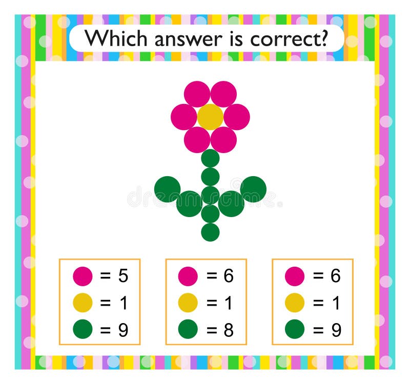 Math Activity for Kids. Find the Correct Answer Stock Vector ...