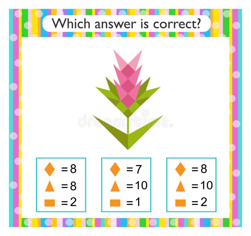 Math Activity for Kids. Find the Correct Answer Stock Illustration ...