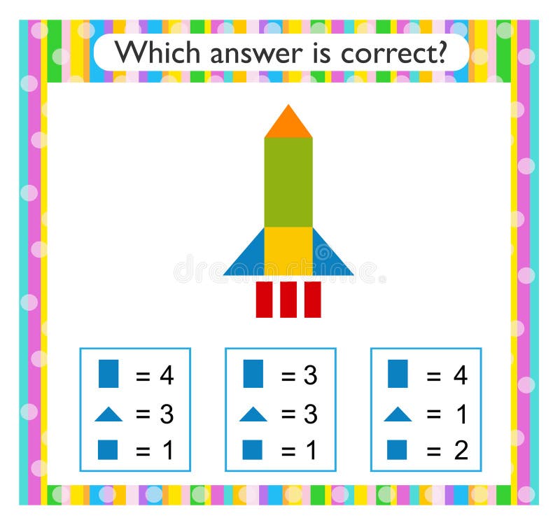Math Activity for Kids. Find the Correct Answer Stock Vector ...