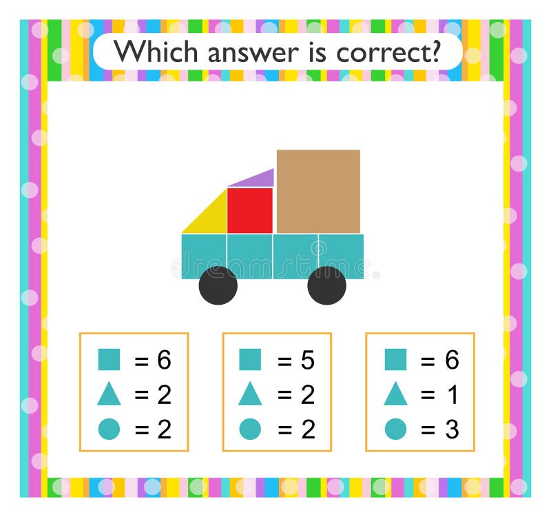 Math Activity for Kids. Find the Correct Answer Stock Vector ...