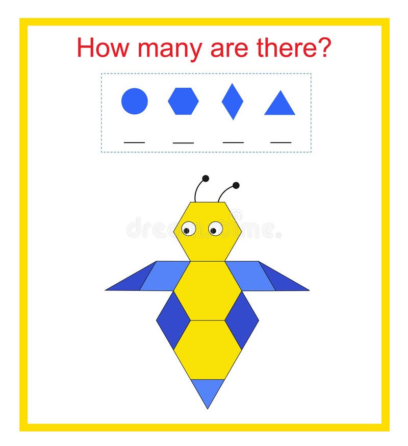 Math Activity for Kids. How Many Geometric Shapes? Developing Numeracy ...
