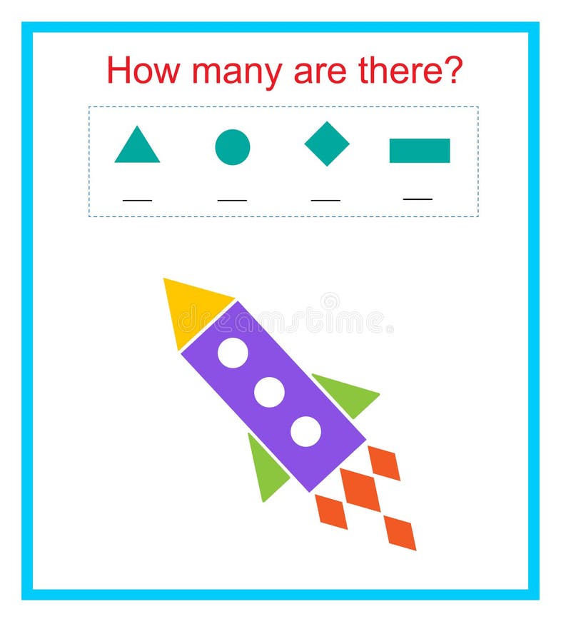 Math Activity for Kids. How Many Geometric Shapes? Developing Numeracy ...