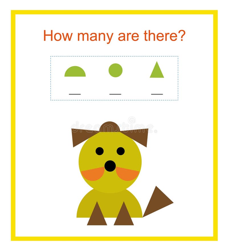 Math Activity for Kids. How Many Geometric Shapes? Developing Numeracy ...