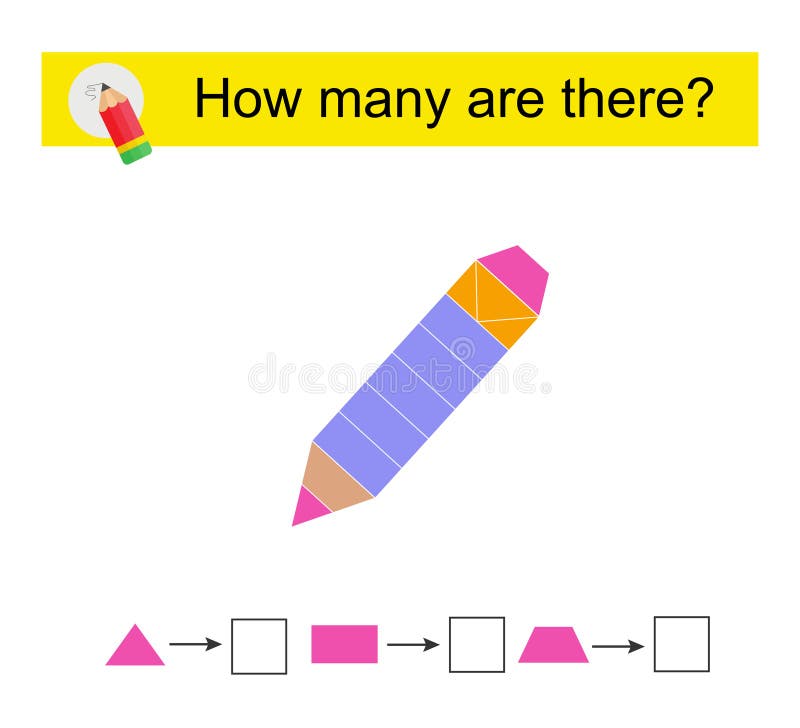 Math Activity for Kids. How Many Geometric Shapes? Vector Stock Vector ...