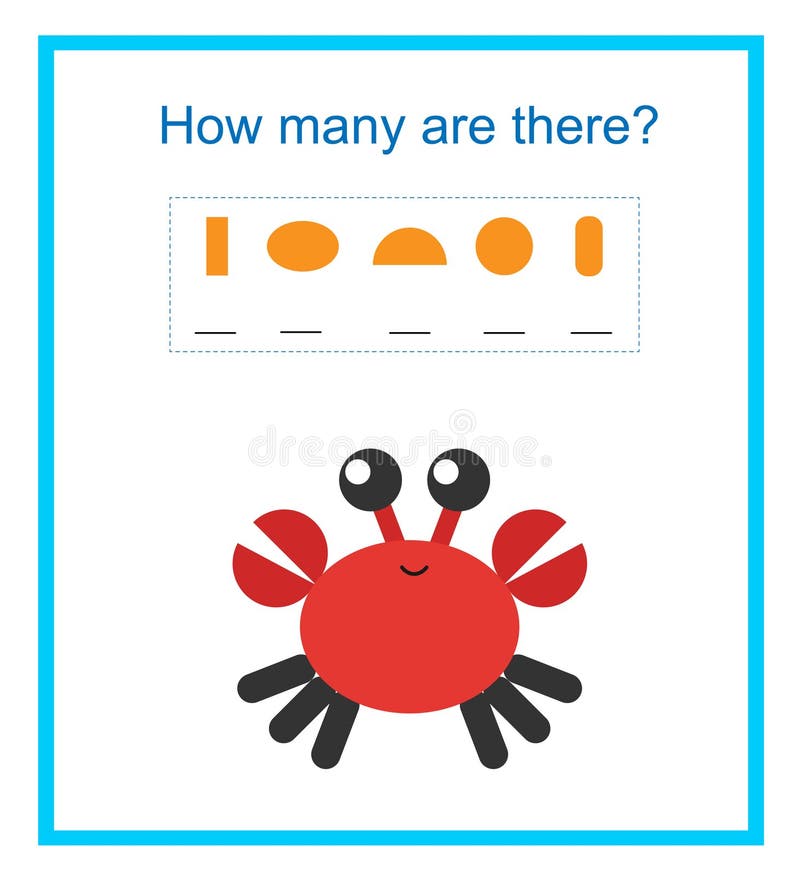 Math Activity for Kids. How Many Geometric Shapes? Vector Illustration ...