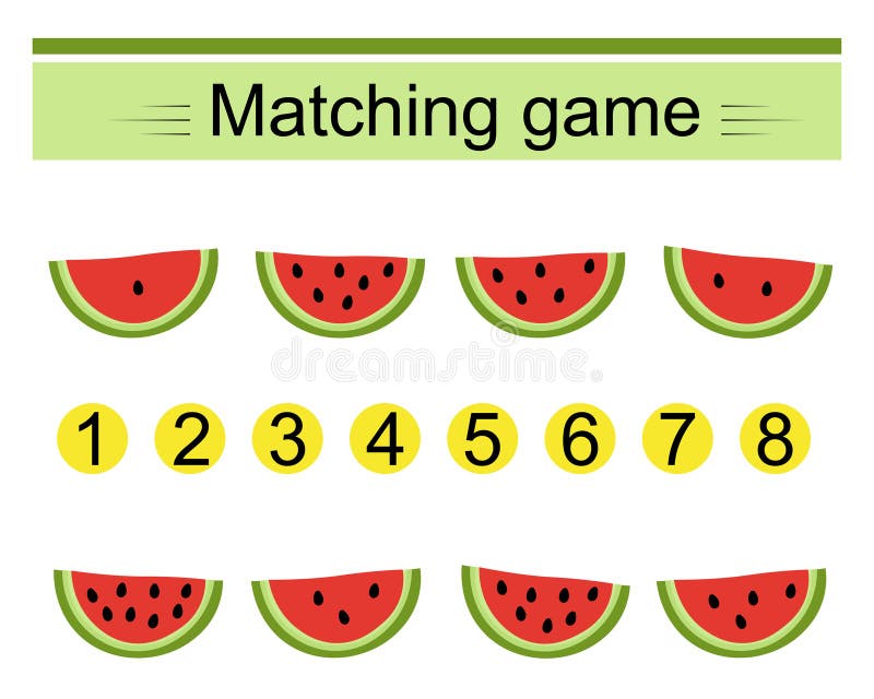 Math Activity for Kids. Matching Game. Developing Numeracy Skills Stock ...