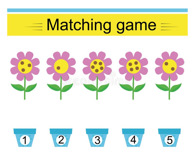 Math Activity for Kids. Matching Game. Number Range Up To 5 Stock ...