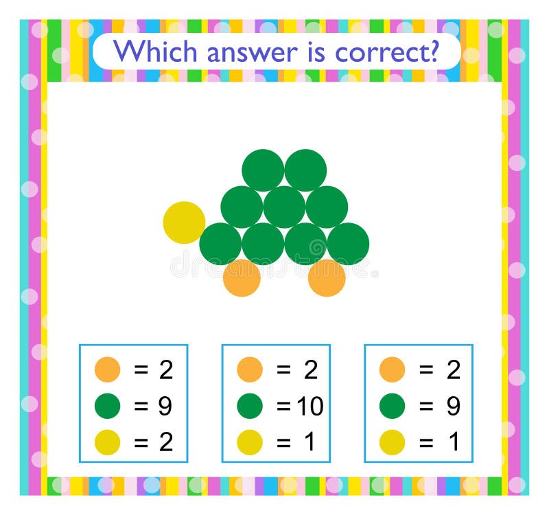Math Activity for Kids. Preschool Worksheet Activity. Find the Correct ...