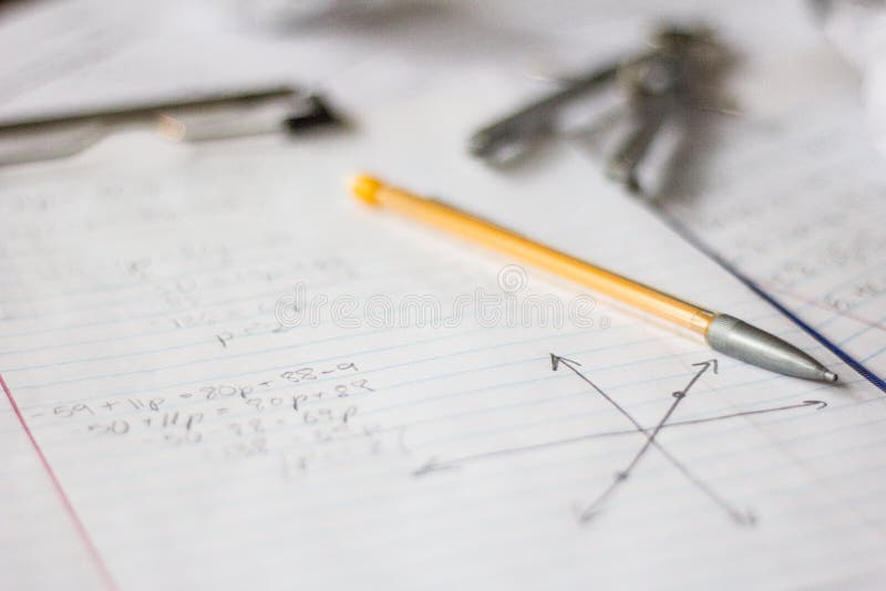 Math and Algebra Homework stock photo. Image of learn - 98690800
