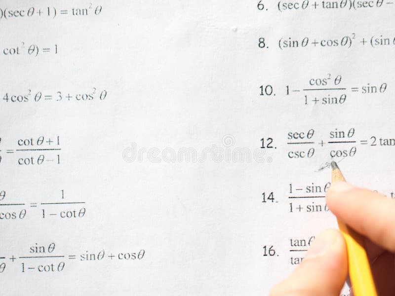 Math and Algebra Homework Preparation Stock Photo - Image of homework ...