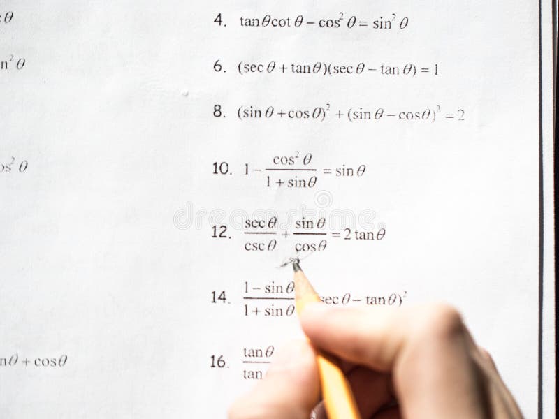 Math and Algebra Homework Preparation Stock Image - Image of calculator ...