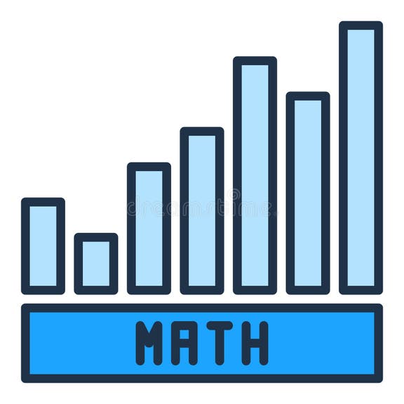 Math Bar Graph Vector Mathematics Concept Blue Icon Stock Illustration ...