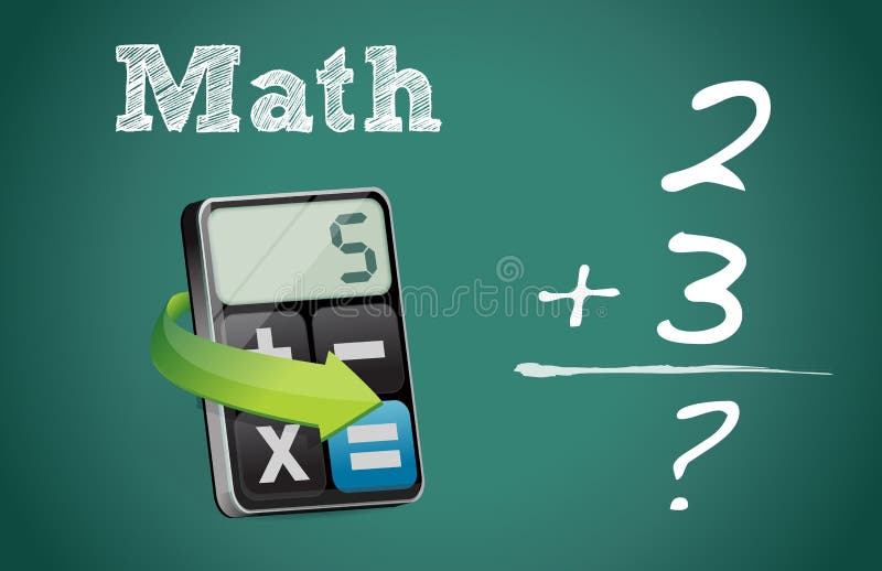 Math Blackboard and Modern Calculator Stock Illustration - Illustration ...