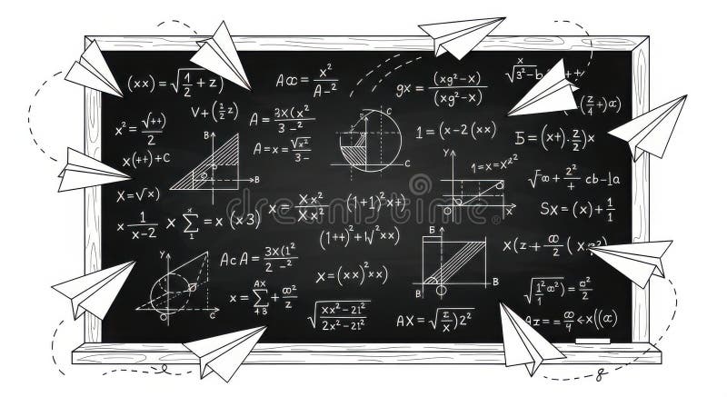 Math Blackboard with Paper Airplanes: Education, Creativity, and Escape ...