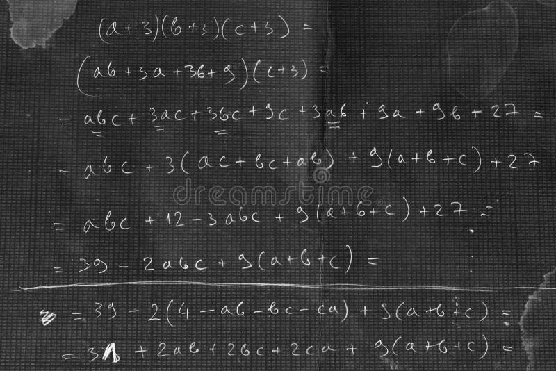 Math on the blackboard stock image. Image of algebra - 72929539