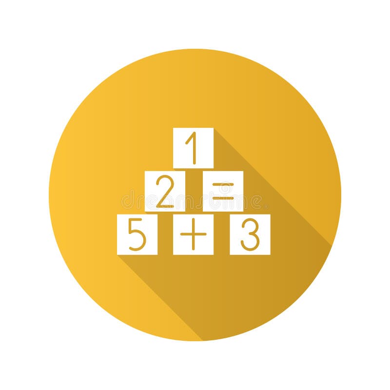 Math Blocks Flat Design Long Shadow Glyph Icon Stock Vector ...