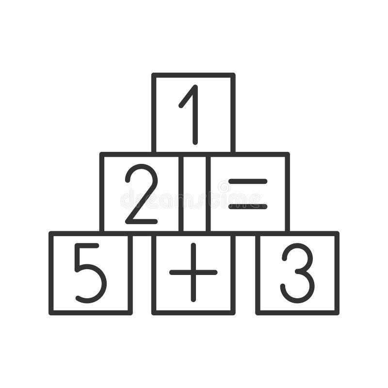 Math blocks linear icon stock vector. Illustration of cubic - 175334118