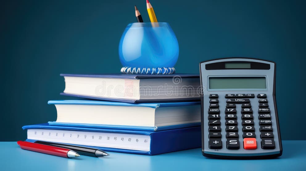 Math blue calculator stock illustration. Illustration of device - 371953695