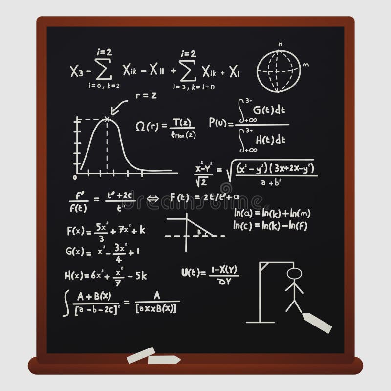 Math board stock illustration. Illustration of classroom - 251842507