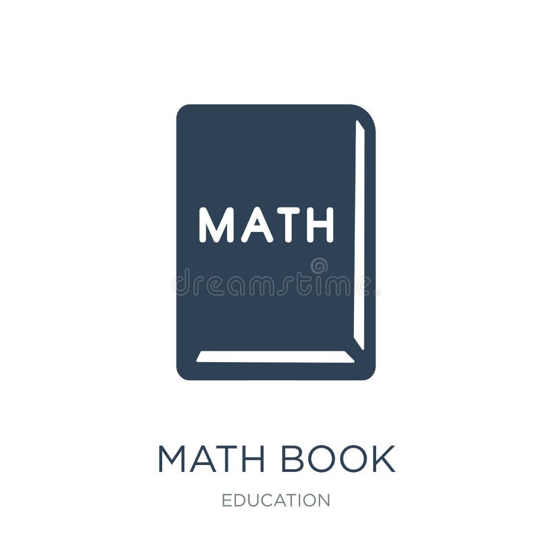 Math Book Icon in Trendy Design Style. Math Book Icon Isolated on White ...