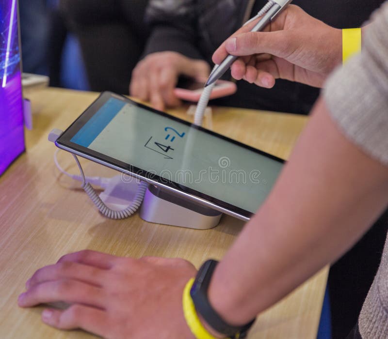 Math Calculations on a Tablet Stock Image - Image of lesson, learn ...