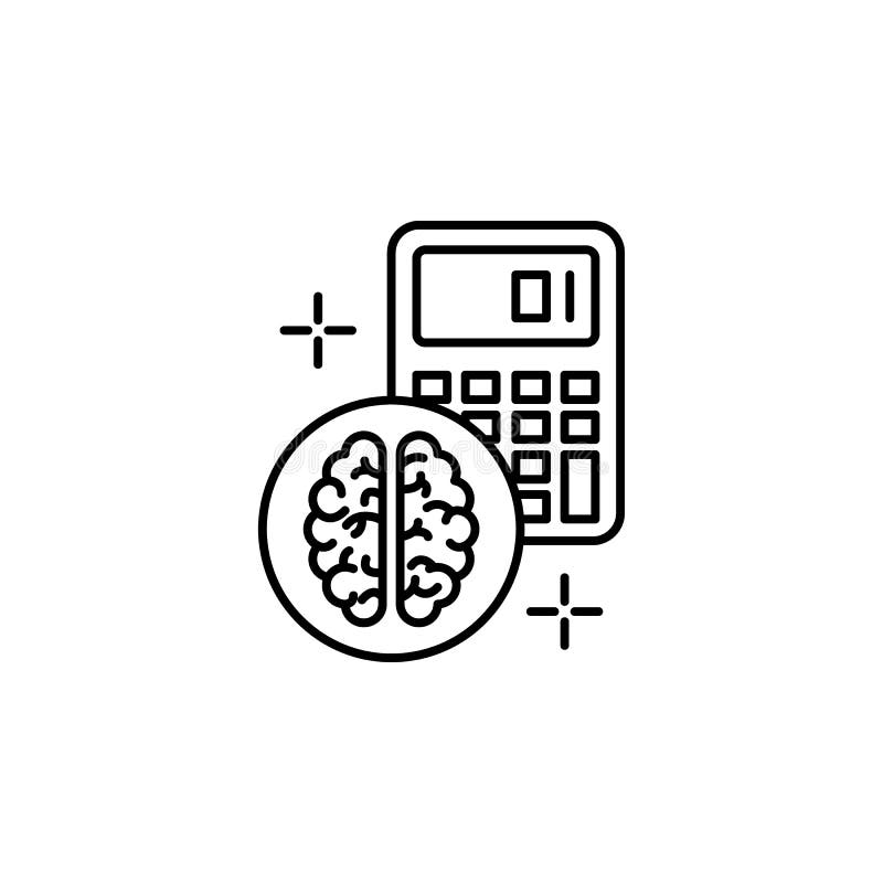 Math Brain Calculating Head Symbol Stock Illustration - Illustration of ...