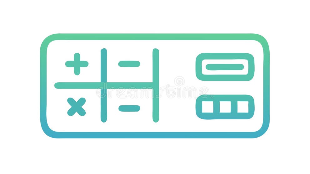 Math Calculator Keypad Icon Vector Illustration Outline, Vector Design ...