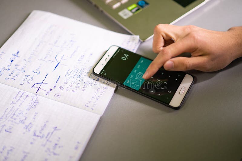 Math Calculator for Problem Solving Stock Image - Image of maths, paper ...