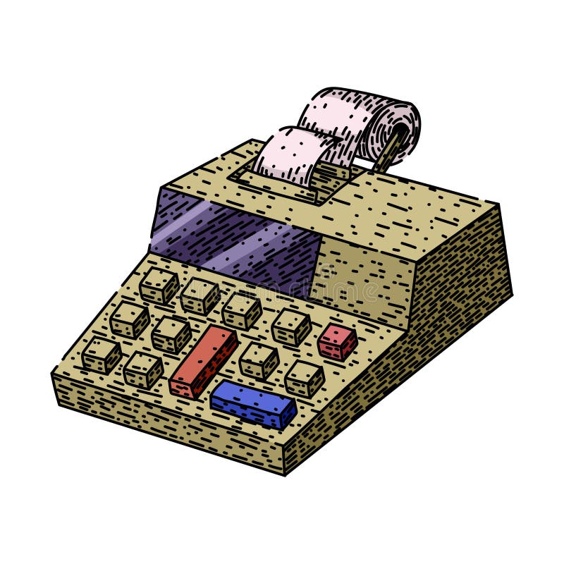 Math Calculator Sketch Hand Drawn Vector Stock Vector - Illustration of ...