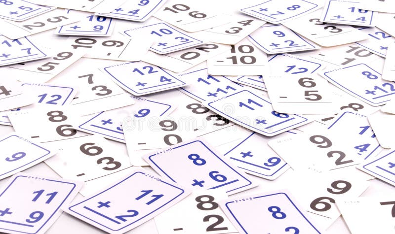 Math Cards stock image. Image of subtraction, random, learning - 6006339