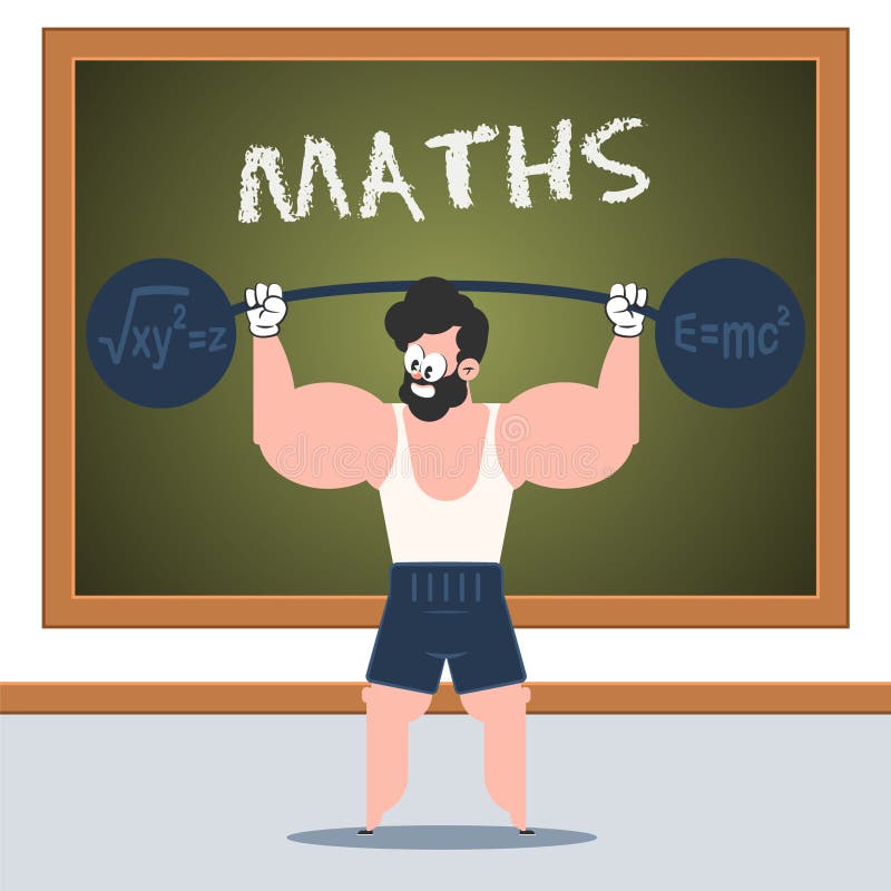 MATH CARTOON Character Doing Exercise in Classroom Stock Illustration ...