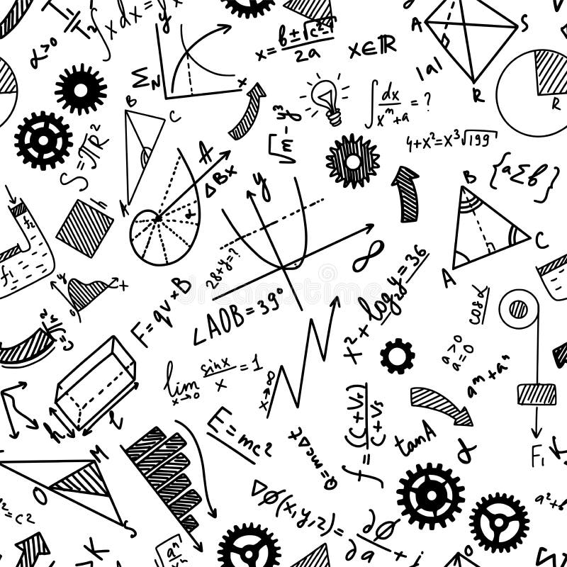 Math, Chemistry and Physical Formules on White Stock Vector ...