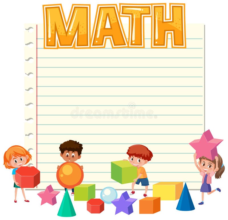 Math Children on Note Template Stock Vector - Illustration of banner ...