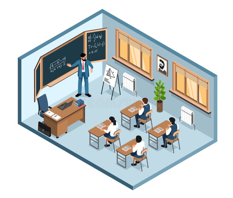 Math Class Lesson Composition Stock Vector - Illustration of blackboard ...