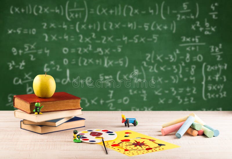 Math Class from Student School Desk Stock Photo - Image of concept ...