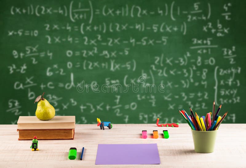 Math Class from Student School Desk Stock Image - Image of calculation ...