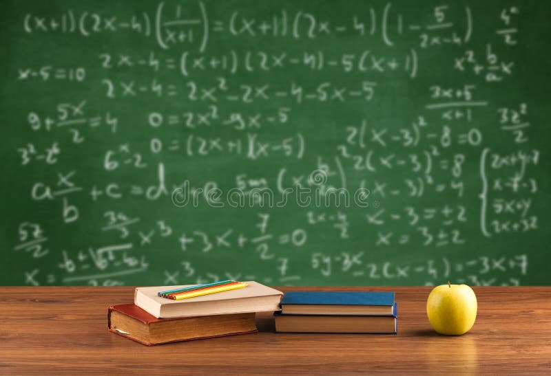 Math Class from Student School Desk Stock Photo - Image of object ...