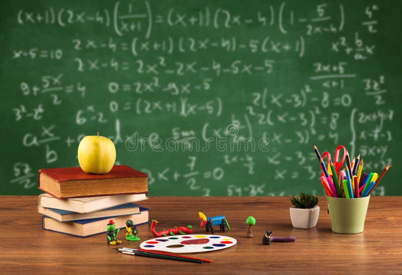 Math Class from Student School Desk Stock Photo - Image of desk, back ...