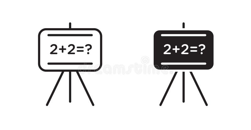 Math Class Thin Line Vector Icon Set Stock Vector - Illustration of ...