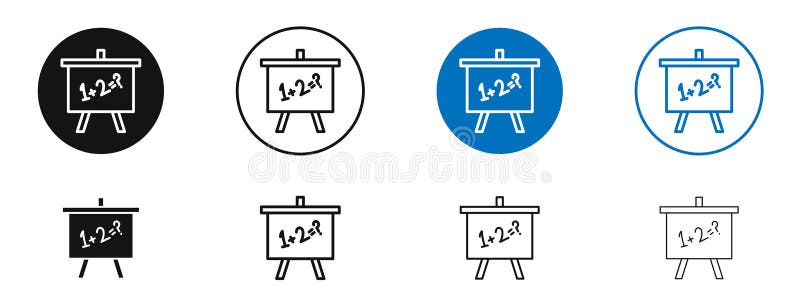 Math Class Thin Line Vector Icon Set Stock Illustration - Illustration ...