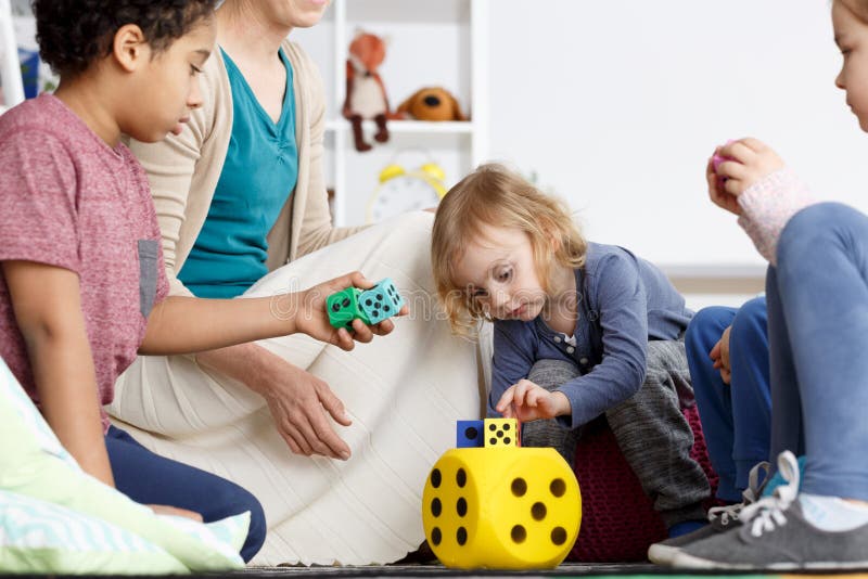 Math Classes in Kindergarten Stock Photo - Image of activities, play ...