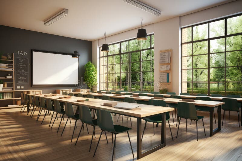 Math Classroom with Whiteboards, Calculators, and Rulers. AI Generated ...