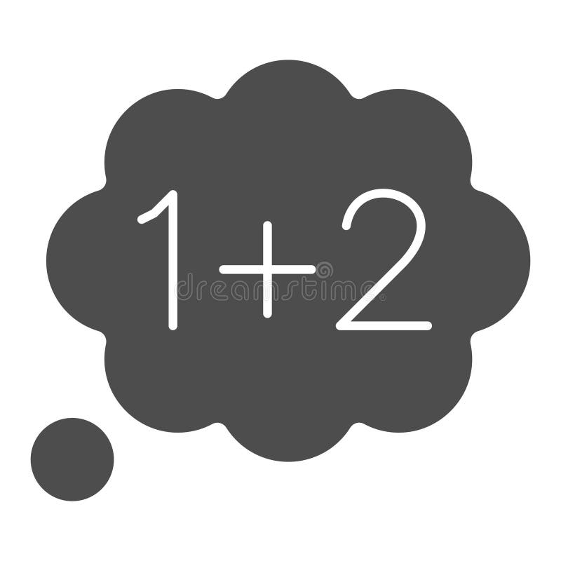 Math Cloud Bubble Solid Icon, Back To School Concept. Vector Graphics ...