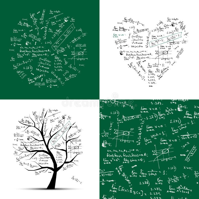 Math Collection Frame, Tree, Seamless Background Stock Vector ...