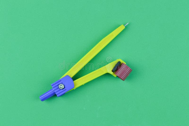 Math Compass Over Green Background Stock Photo - Image of equipment ...