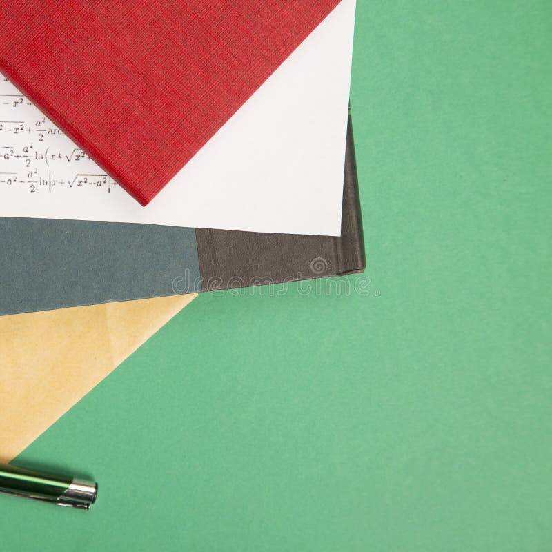 Math Concept On Green Paper Background Stock Photo - Image of chalk ...