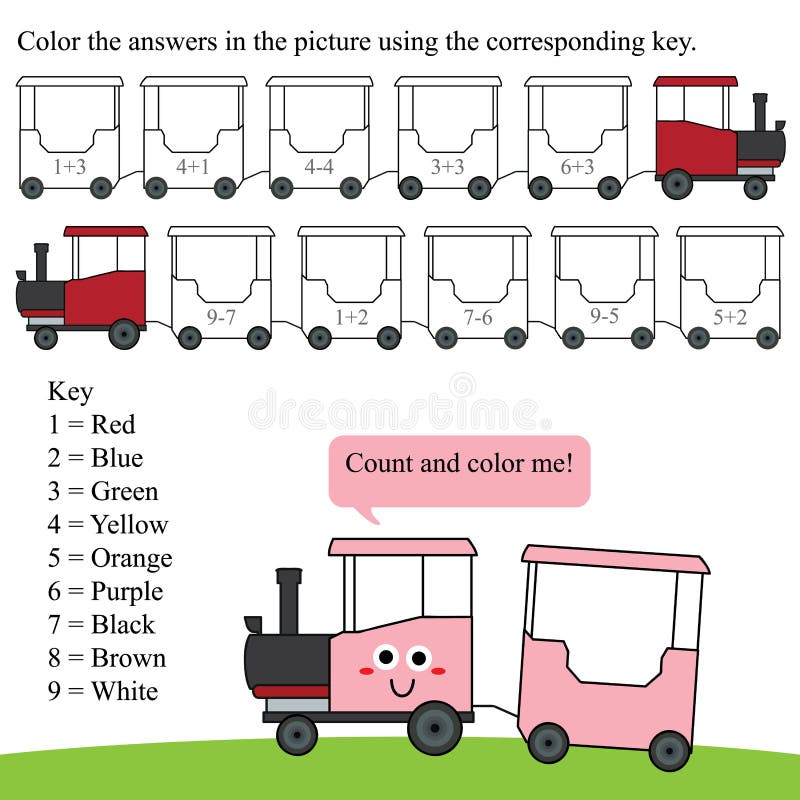Coloring Book Page. Count and Color. Printable Worksheet for ...