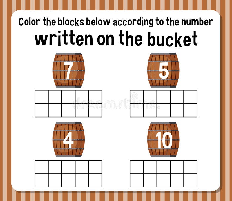 Math Count Number Worksheet Stock Vector - Illustration of maths ...