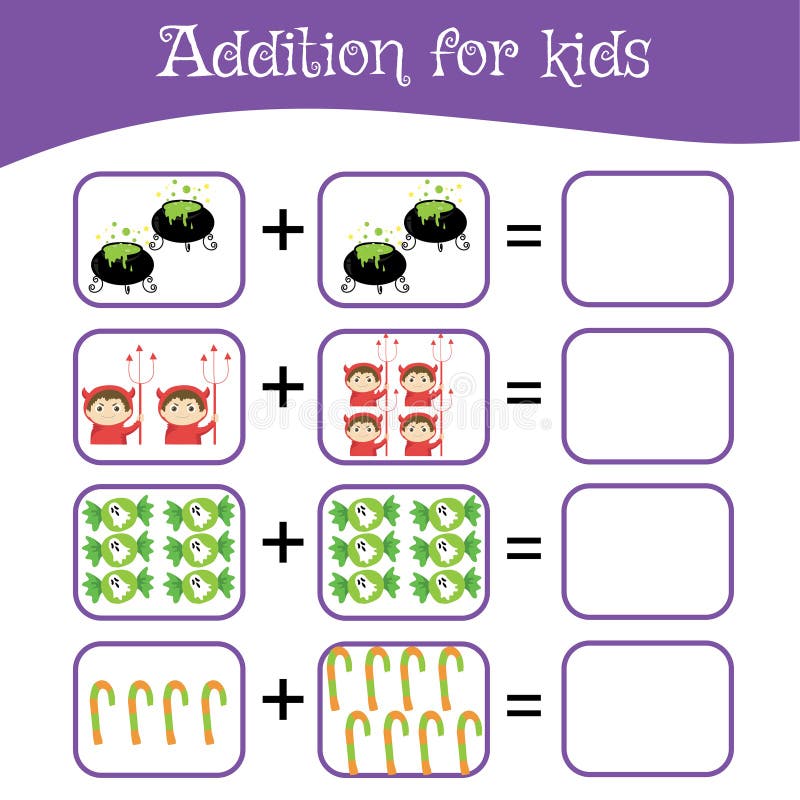 Mathematic Counting Worksheet with Cute Cat Cartoon Character. Math ...