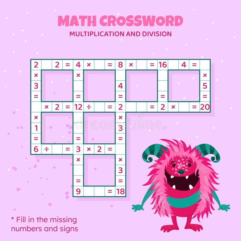 Math Crossword Puzzle for Kids. Addition, Subtraction, Multiplication ... Math Crossword Puzzle for Kids. Addition, Subtraction, Multiplication ...